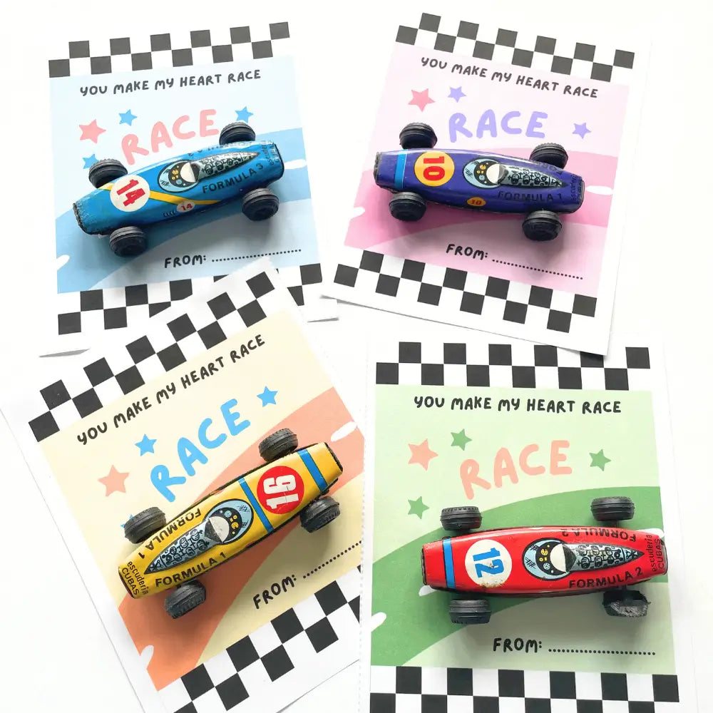 Fun Printable Car Themed Valentine's Day Cards